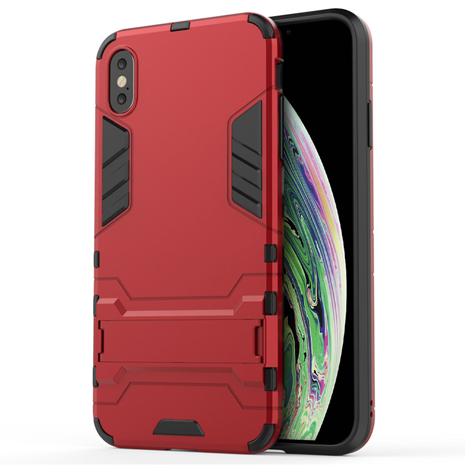 Slim Armour Shockproof Case for Apple iPhone Xs Max (Red)